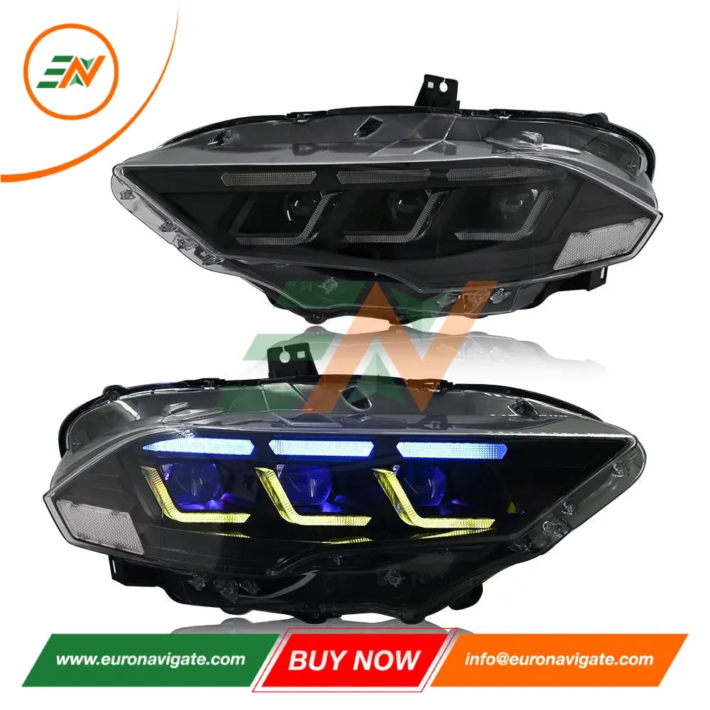 Triple Beam LED Sequential Headlights for Ford Mustang