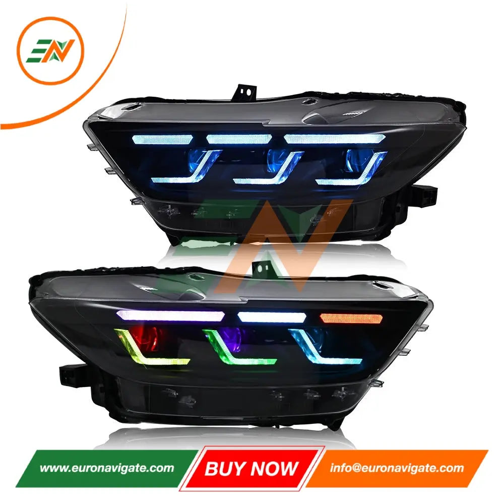 Triple Beam LED Sequential Headlights for Ford Mustang